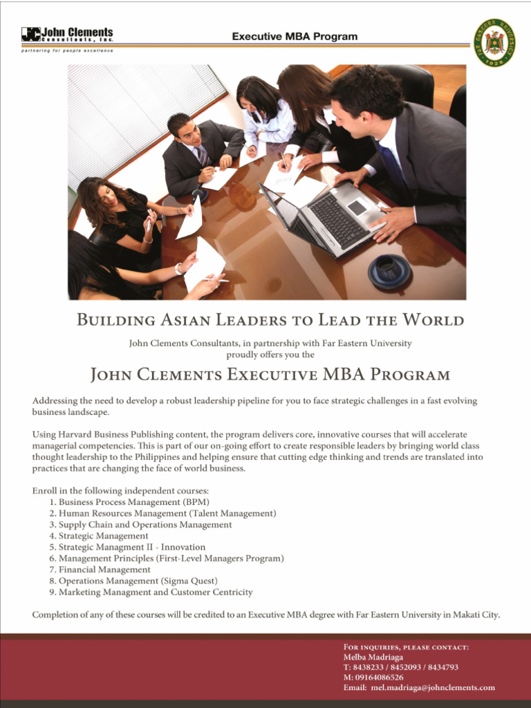 John Clements Executive MBA Program Overview and Course Description | PDF