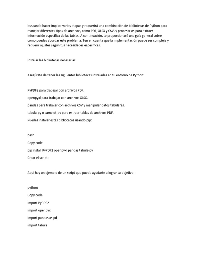 Extraer Tablas de PDF con Python | PDF | Biblioteca (informática ...
