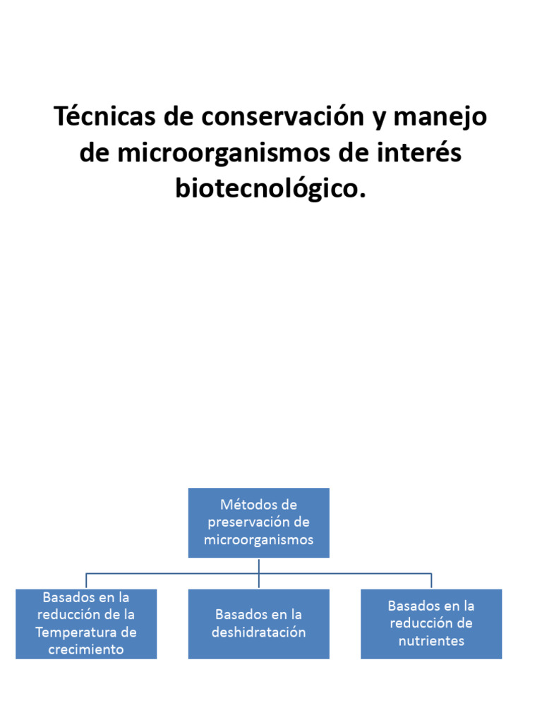 Técnicas de Conservación y Manejo de Microorganismos | PDF