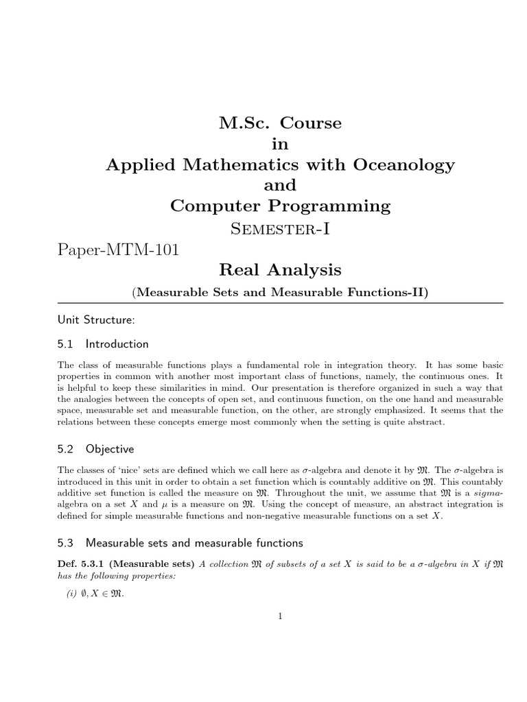 Unit 1.5 | PDF | Measure (Mathematics) | Set (Mathematics)