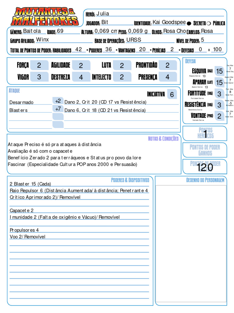 Ficha Kai Goodspeed - Julia - NP5 | PDF
