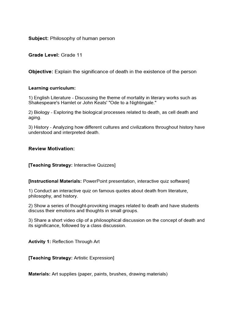 lesson_plan | PDF | Critical Thinking | Thought