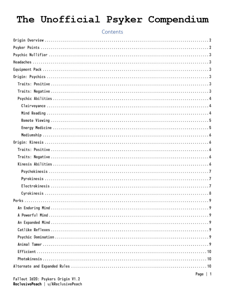Psyker Compendium | PDF | Thought | Fires