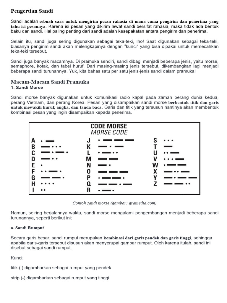 Materi Sandi Morse Pramuka | PDF