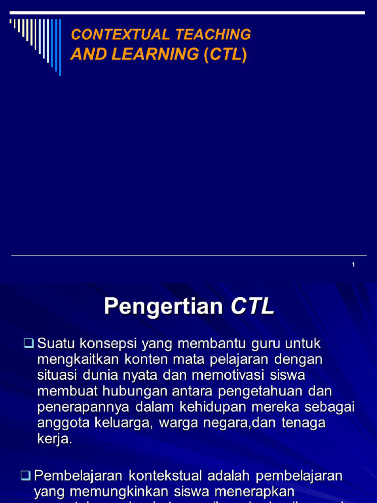 Contextual Teaching and Learning CTL | PDF