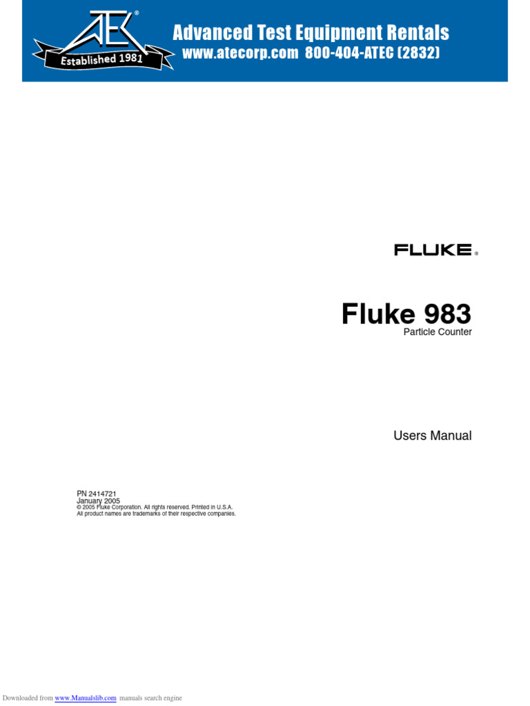 Fluke 983: Advanced Test Equipment Rentals | PDF | Battery Charger ...