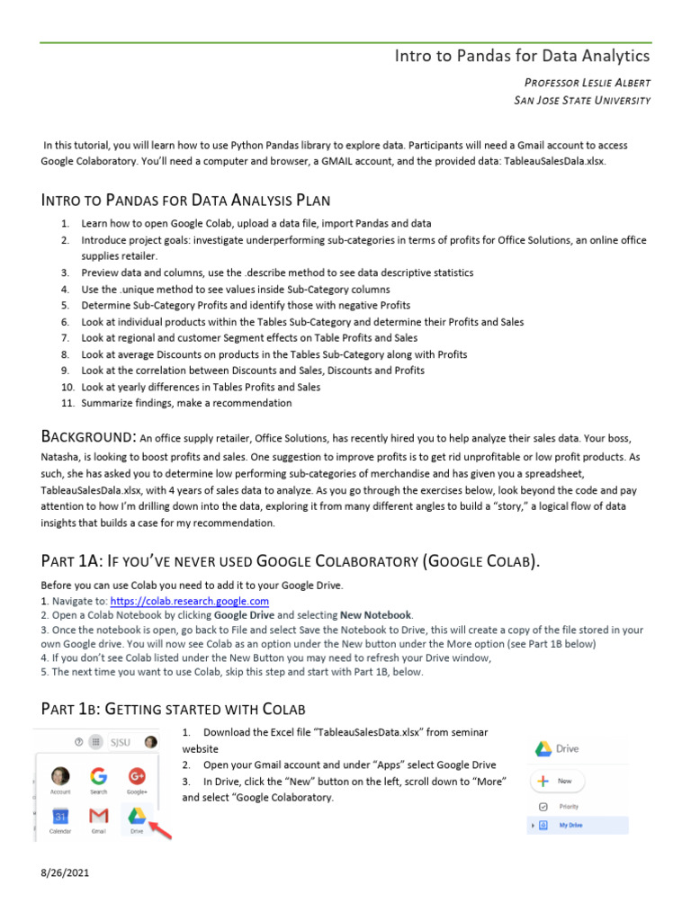 Intro To Pandas For Data Analytics | PDF | Data Analysis | Microsoft Excel