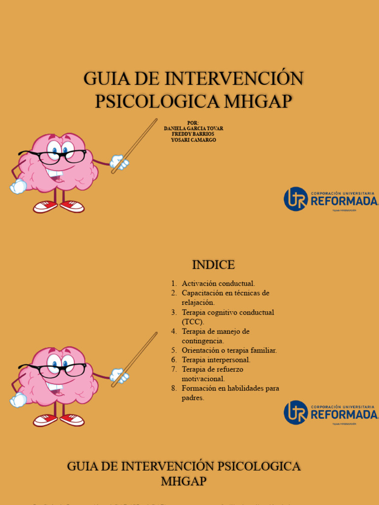 Guia de Intervención Psicologica Mhgap^ | PDF | Terapia de conducta ...