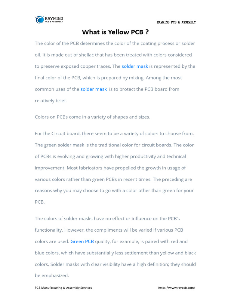 What Is Yellow PCB | Download Free PDF | Printed Circuit Board | Soldering