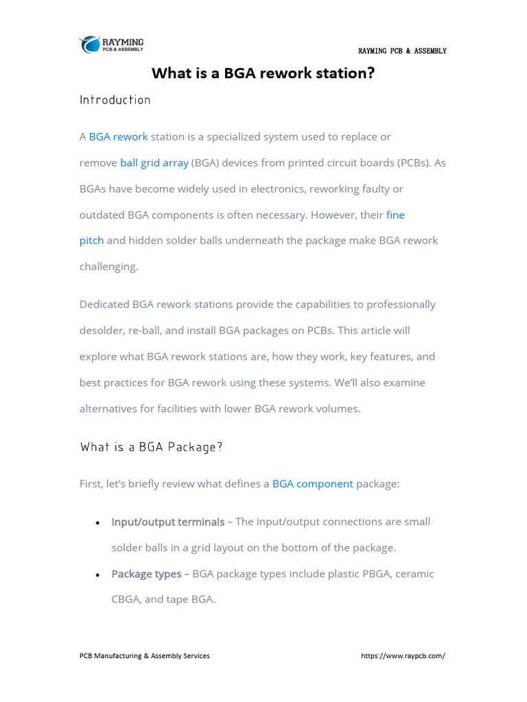 What Is A BGA Rework Station | PDF | Printed Circuit Board | Soldering