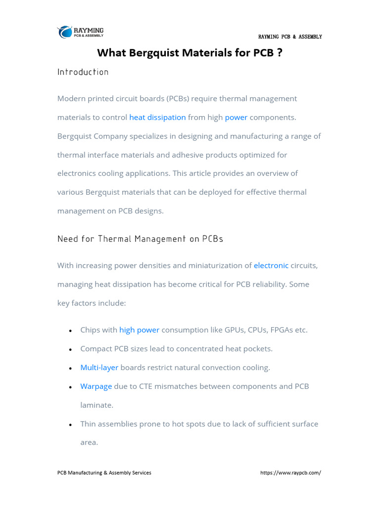 What Bergquist Materials For PCB | PDF | Printed Circuit Board ...