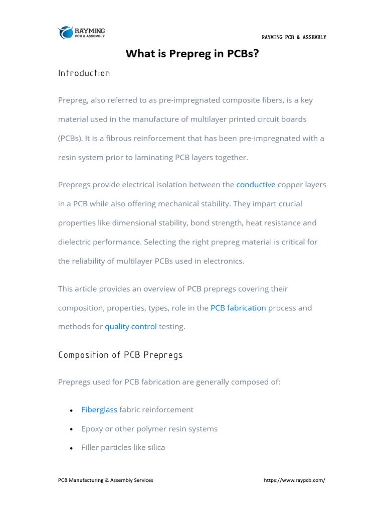 What is Prepreg in PCBs | PDF | Printed Circuit Board | Fiberglass