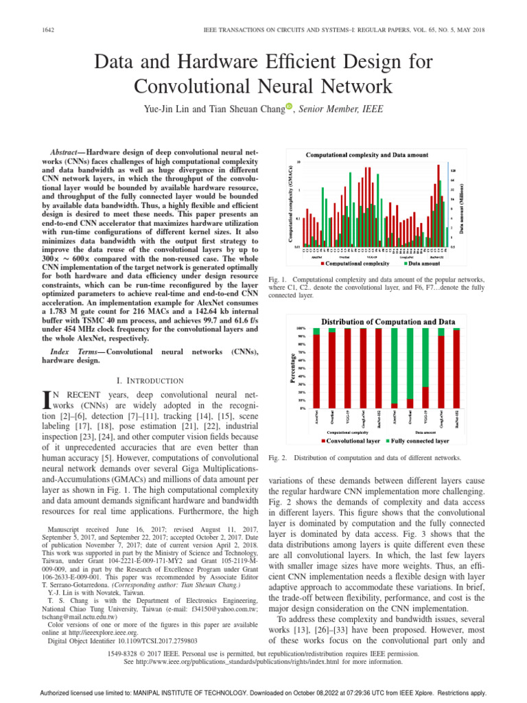 Data And Hardware Efficient Design For Convolutional Neural Network Pdf Artificial Neural