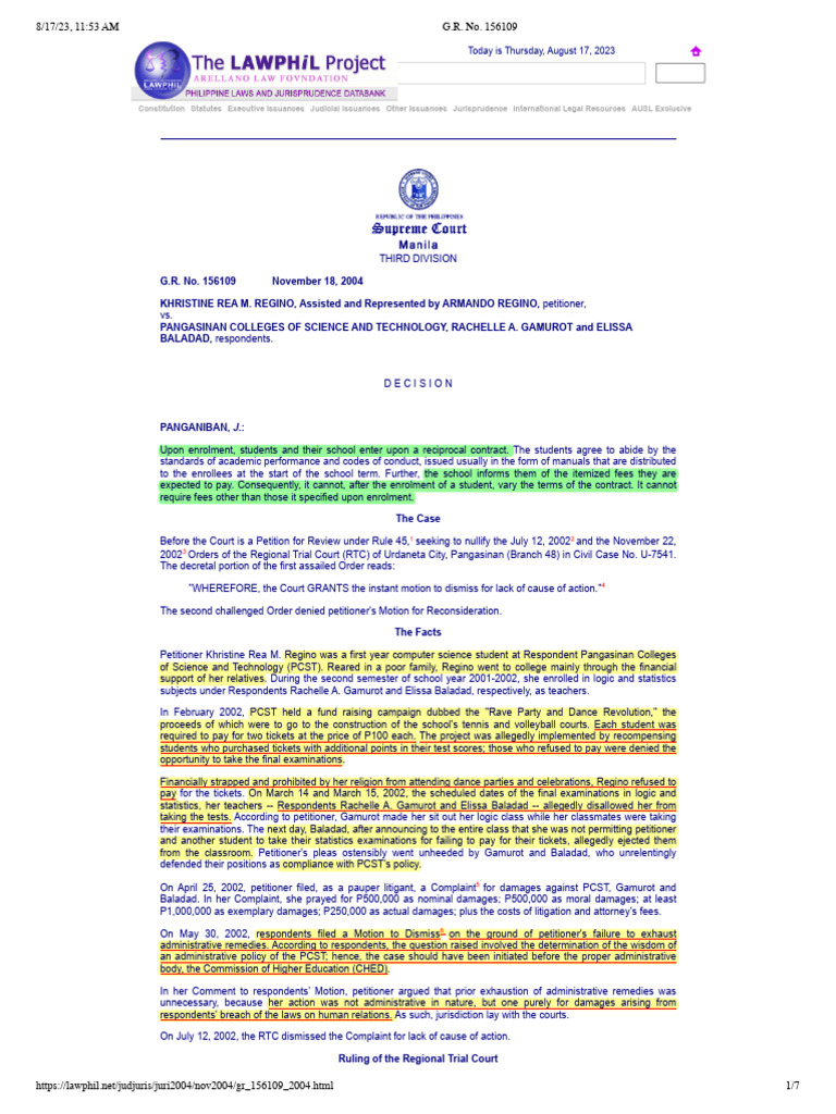 Regino V PCST | PDF | Tort | Complaint