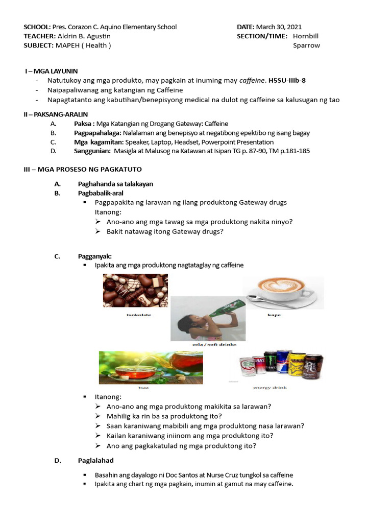 1st Demo Lesson Plan Gateway Drugs | PDF