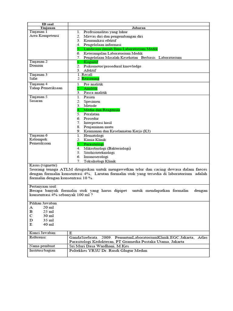 Soal Ukom Analis DR Rusdi Ke Regional | PDF | Pengembangan Diri ...