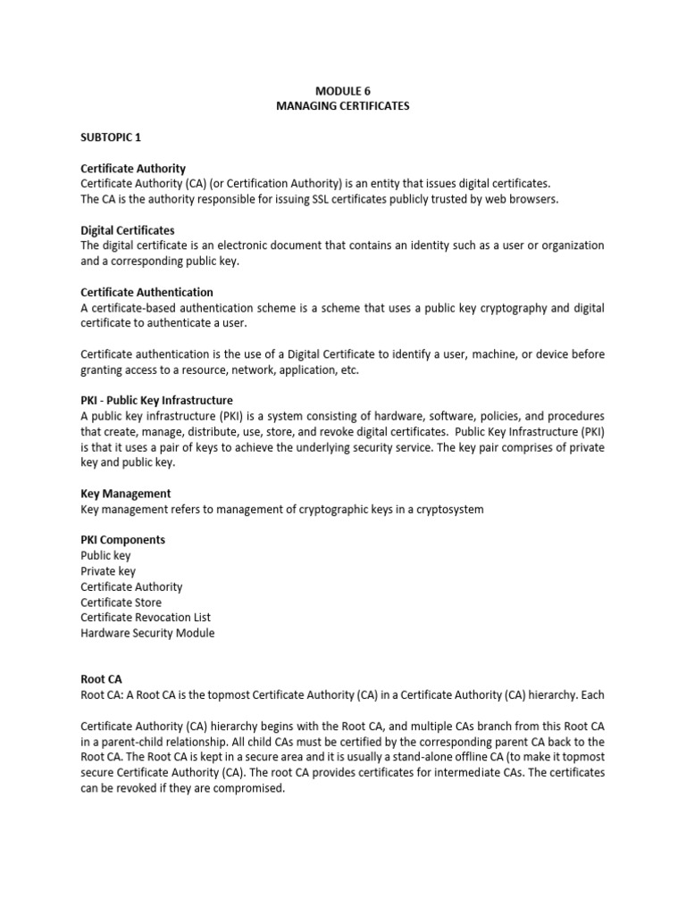 Managing Certificates | Download Free PDF | Public Key Certificate ...