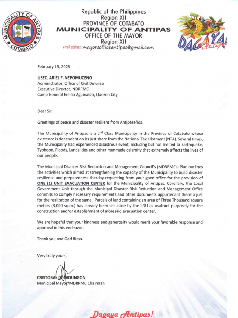 Letter To Usec. Nepomuceno | PDF
