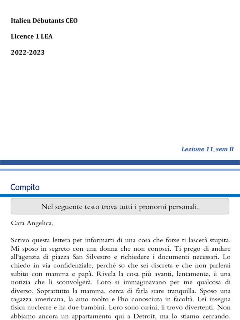 Lezione 11 GD Ceo Sem B Bacci Duca | PDF