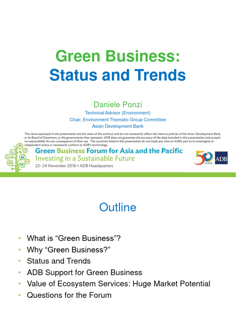 GBF Nov 2016 Opening - Green-Business-Status-And-Trends | PDF