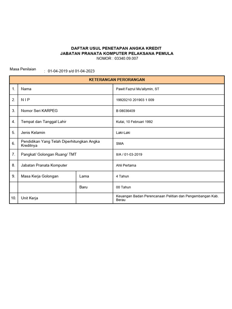 DUPAK Pranata Komputer AhliKKK | PDF