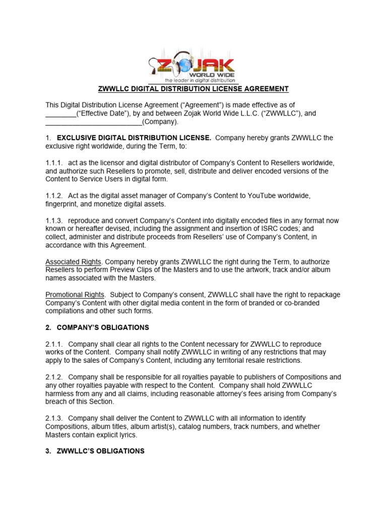 Zojak agreement_2018_DRAFT[395] | PDF | Indemnity | License