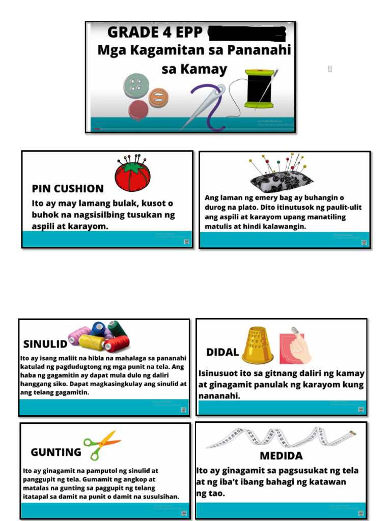 Kagamitan Sa Pananahi Sa Kamay | PDF
