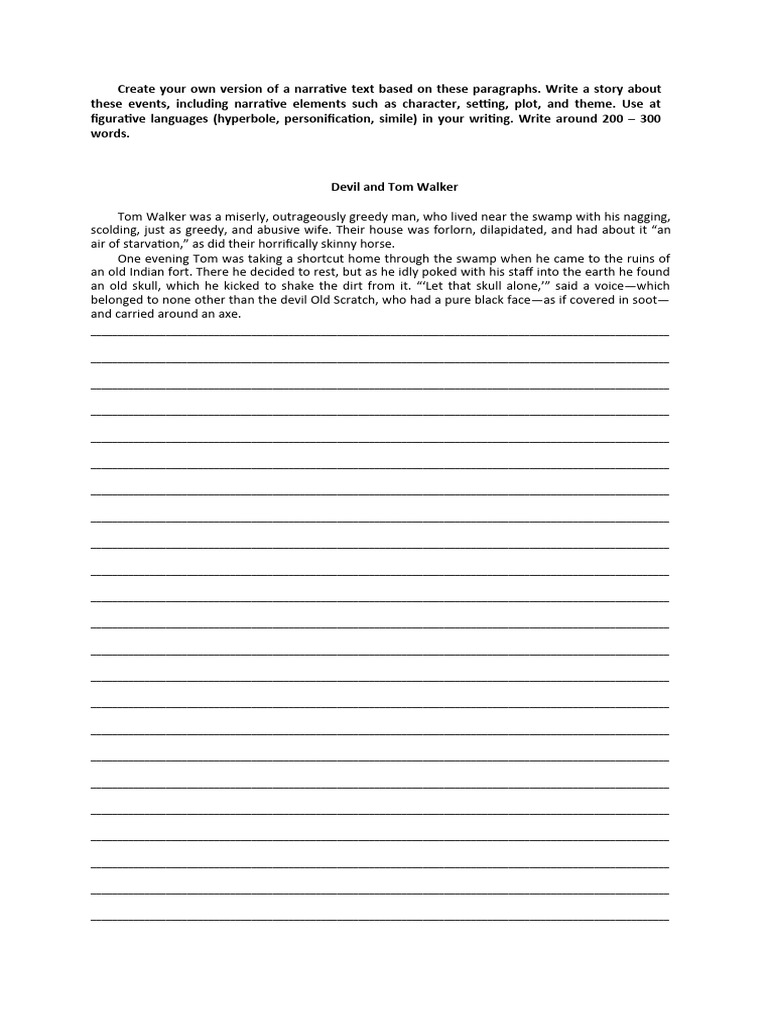 Summative Test - Narrative Writing Short Story | PDF