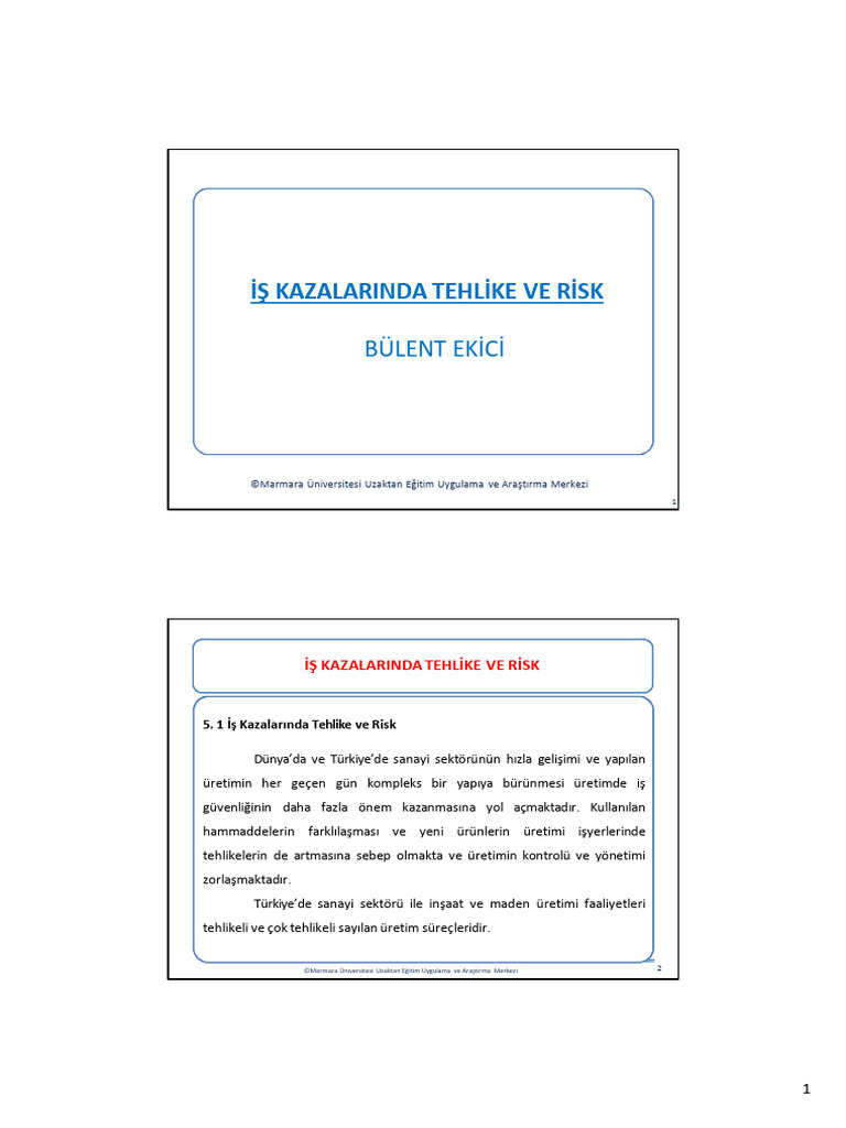 Nci̇ Hafta Tehlike Ve Risk-1-1 | PDF