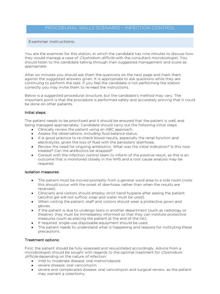 Infection Control - Examiner Roleplay | PDF | Sterilization ...
