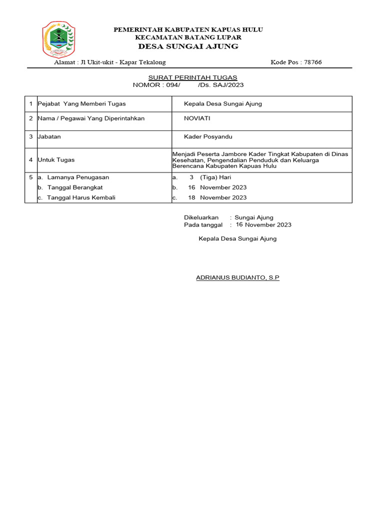 Contoh Spt Dan Sppd Pdf