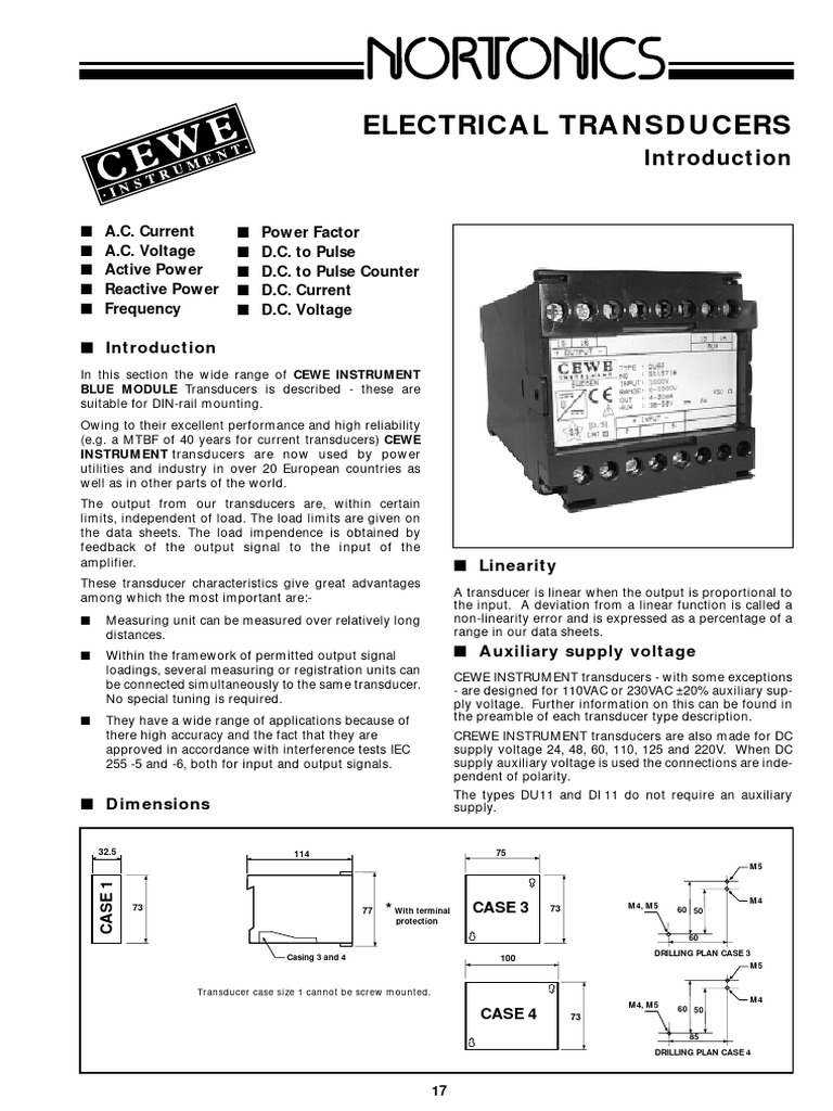 Electrical Transducers - Cewe Instruments | PDF | Capacitor | Direct Current