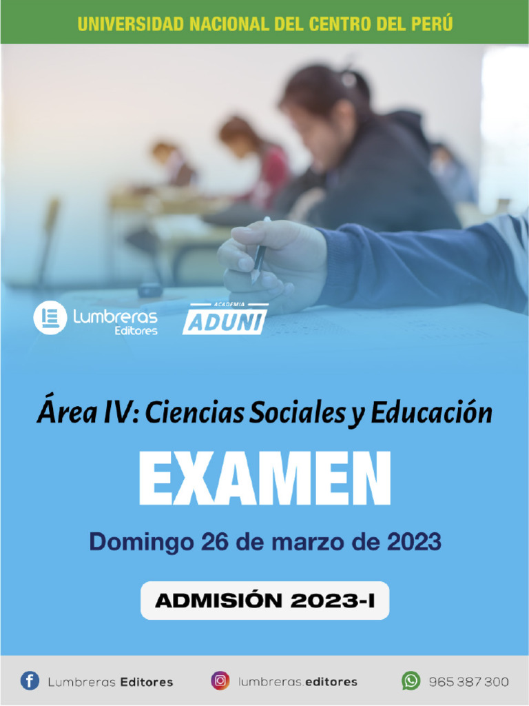 Ex - Adm - Uncp 2023-I - Area IV | PDF | Matemáticas