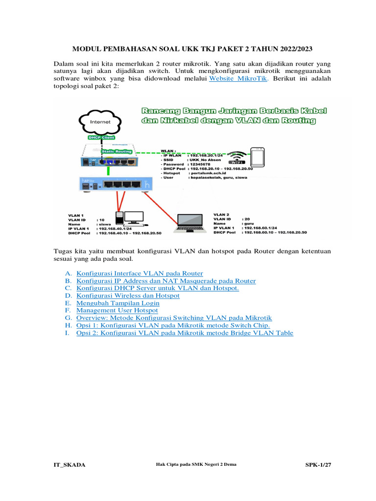Modul Pembahasan Ukk Paket2 TKJ K13rev (2145 p2 SPK) | PDF