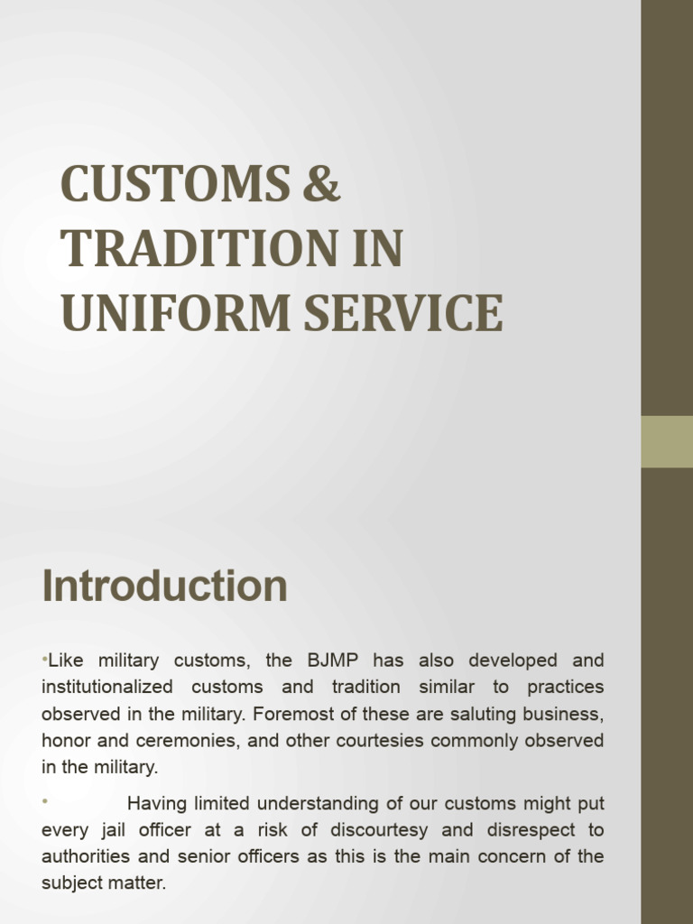 Customs and Traditions in BJMP Uniforms | PDF | Military
