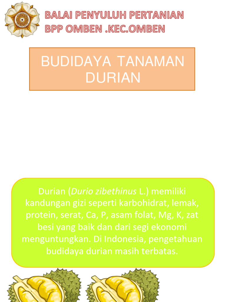 Budidaya Tanaman Durian | PDF