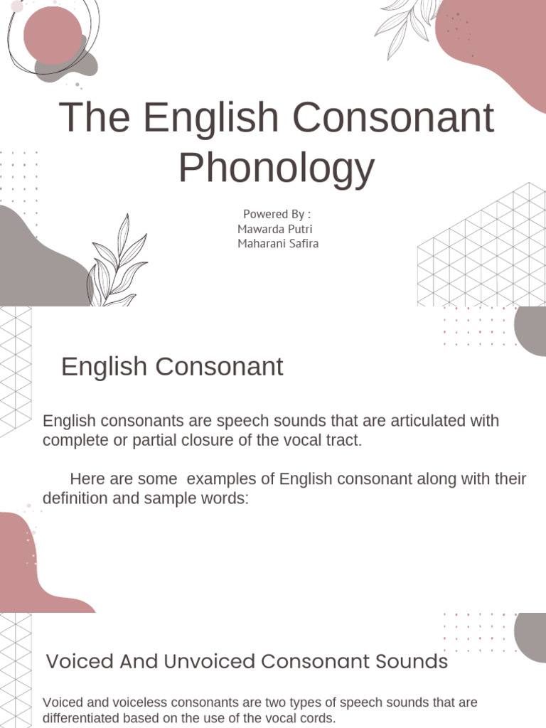 English Consonant Phonology | PDF