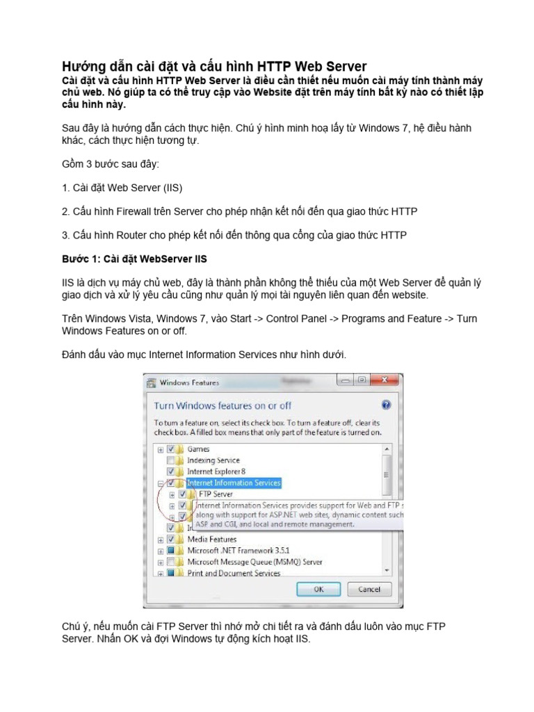 Hướng dẫn cài đặt và cấu hình HTTP Web Server | PDF