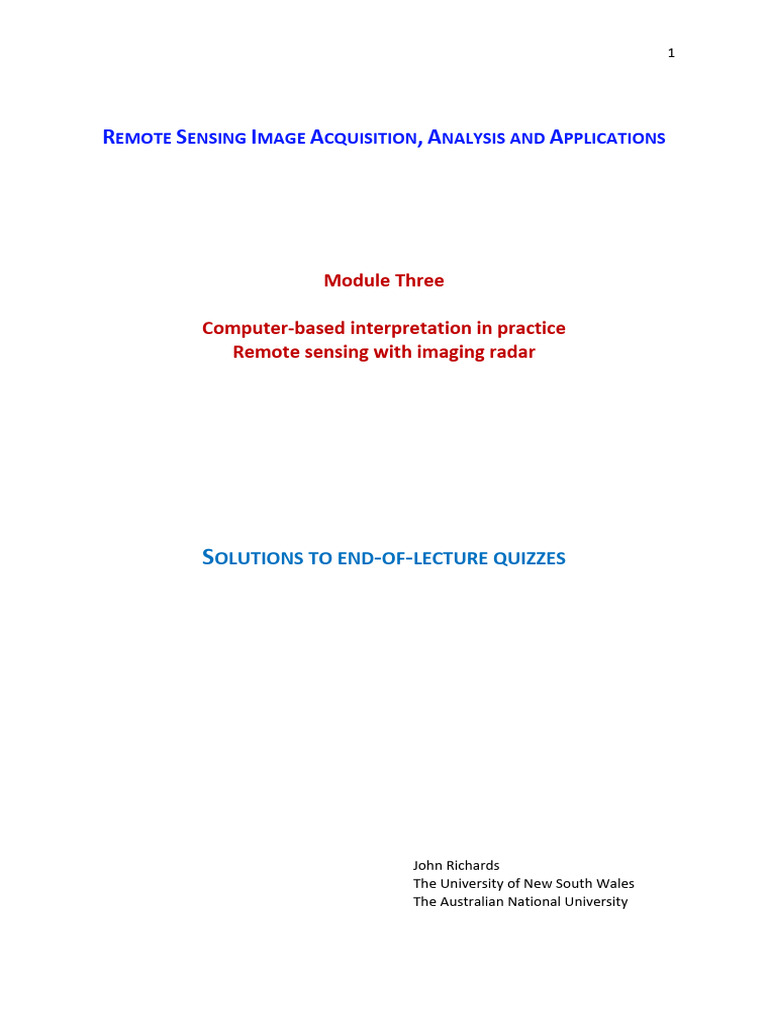 EOL-quiz-answers-module-3 | PDF | Infrared | Radar