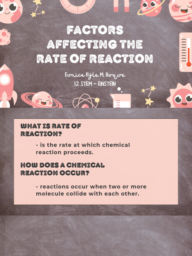 Factors Affecting The Rate of Reaction | PDF | Science & Mathematics
