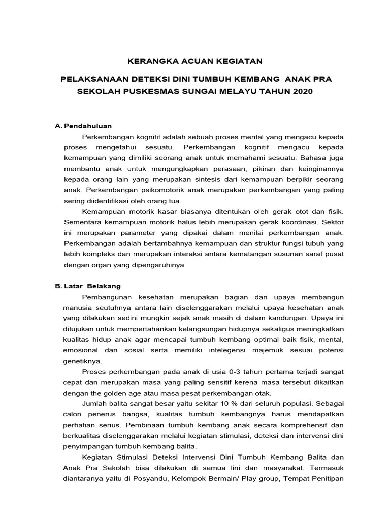 Kak DDTK Balita Dan Apras | PDF