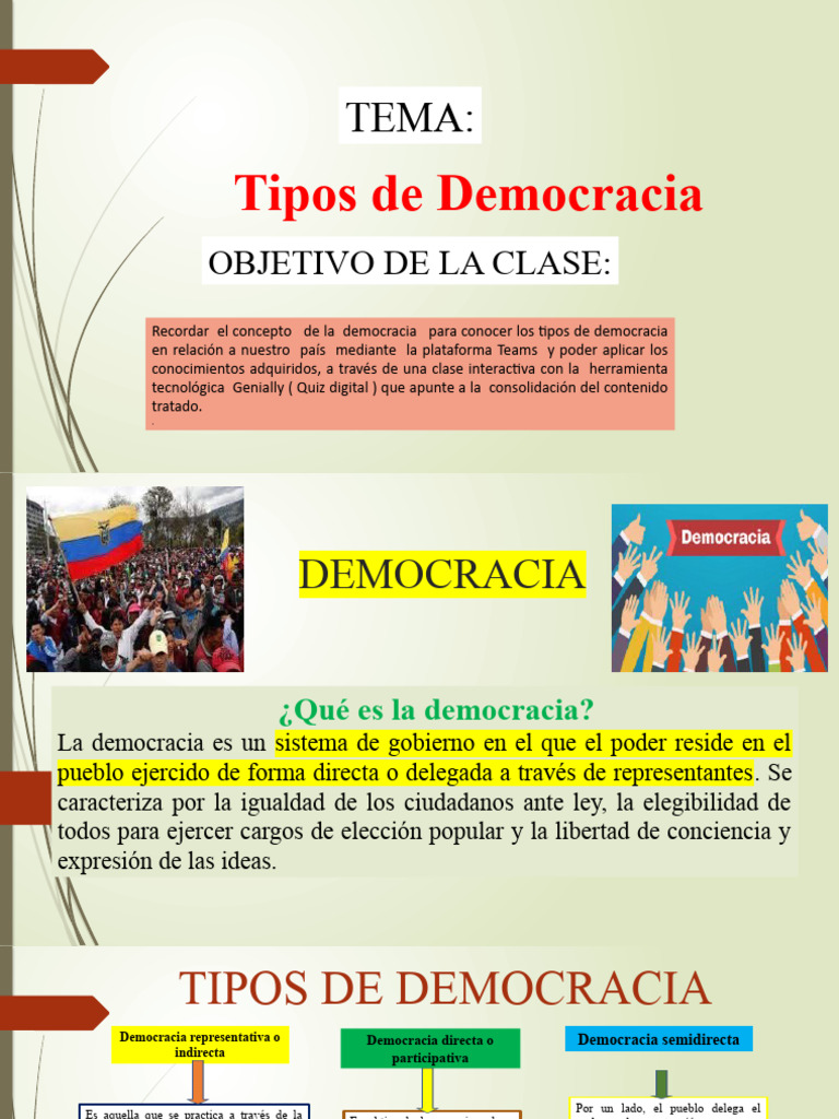 Tipos de Democracia y su Aplicación | PDF