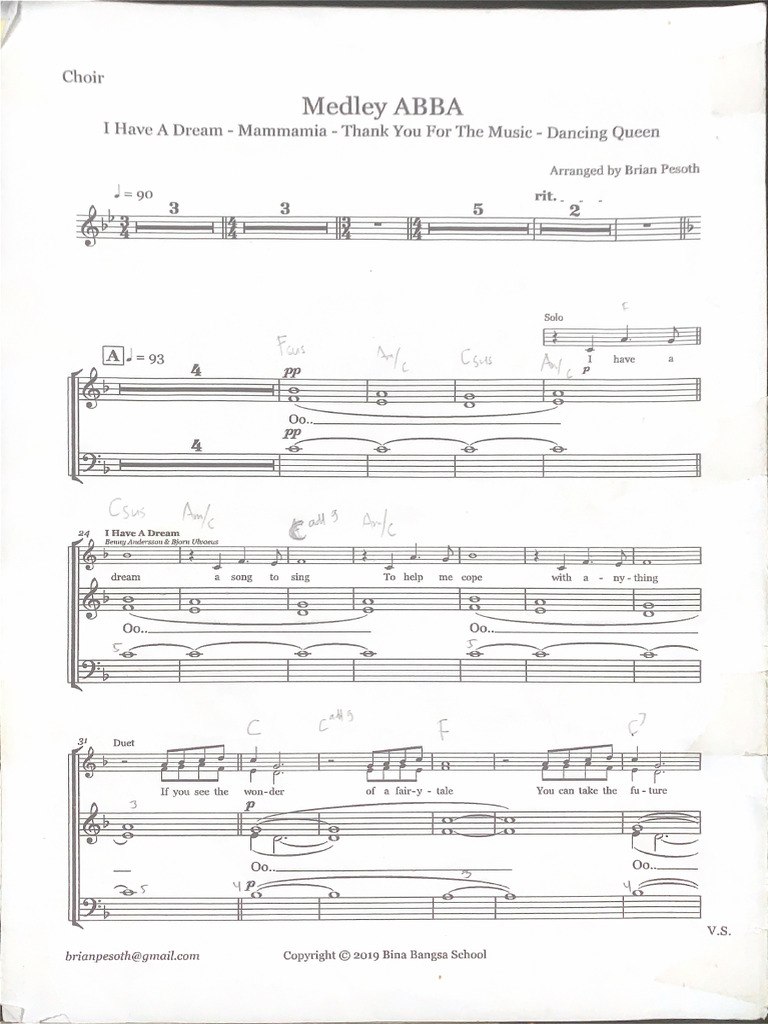 Medley Abba Choir | PDF