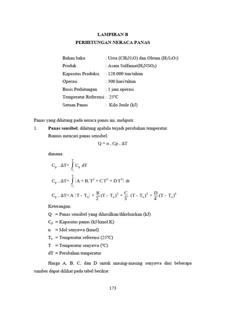 Lampiran B Neraca Panas | PDF
