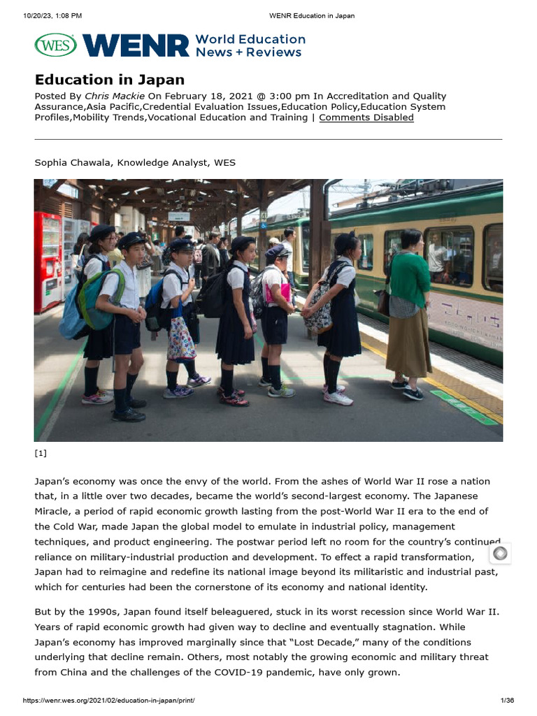 WENR Edu in Japan | Download Free PDF | Middle Schools | International ...