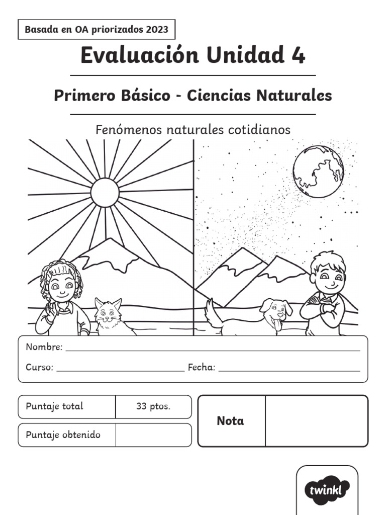 Evaluación Unidad 4: Ciencias Naturales | PDF | Cielo | Dom