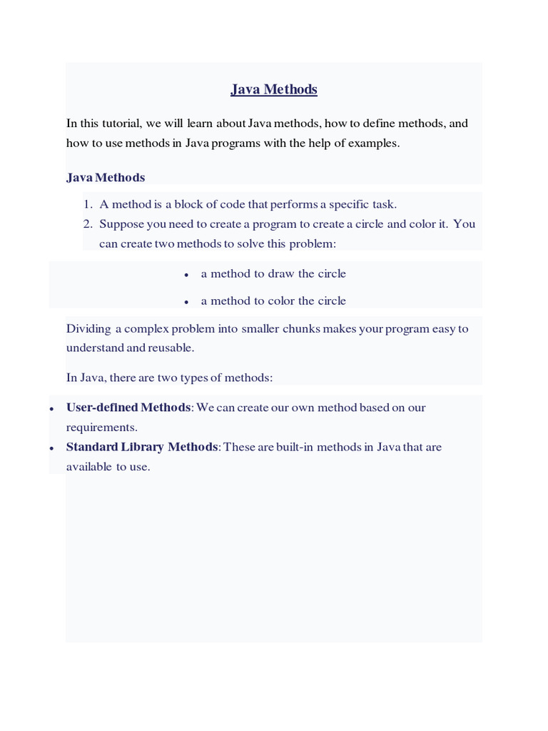 Method in Java | Download Free PDF | Parameter (Computer Programming ... Method in Java | Download Free PDF | Parameter (Computer Programming ...