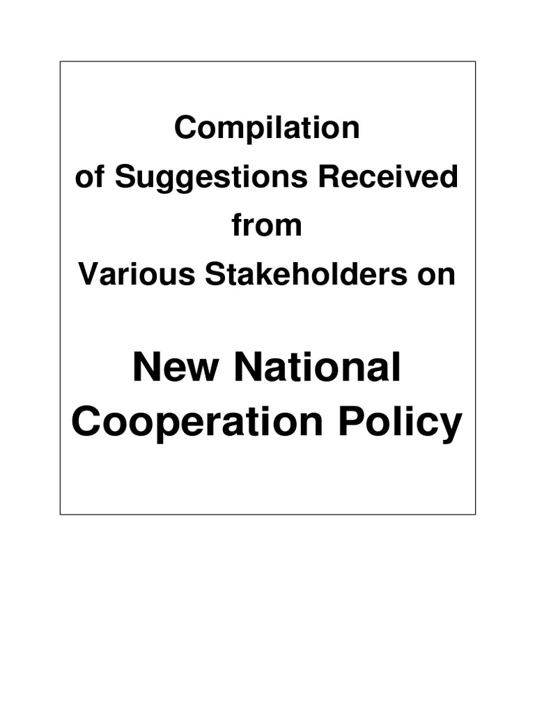 National Cooperation Policy 2022 Feedback Summary | PDF | Cooperative ...