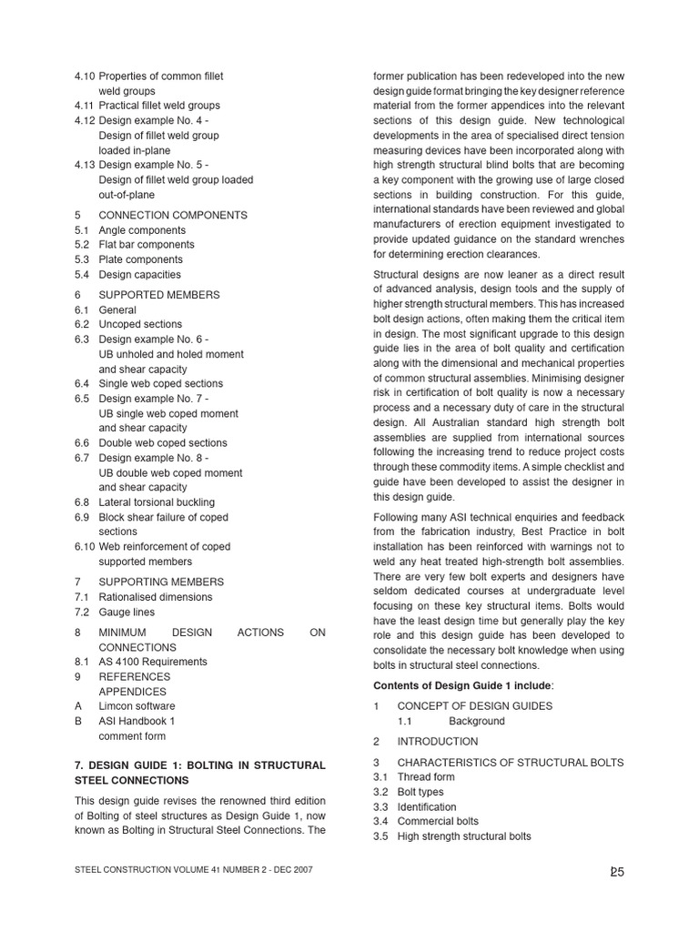 Design Guide 1 Bolting in Structural Steel Connection SC v41 n2 J | PDF