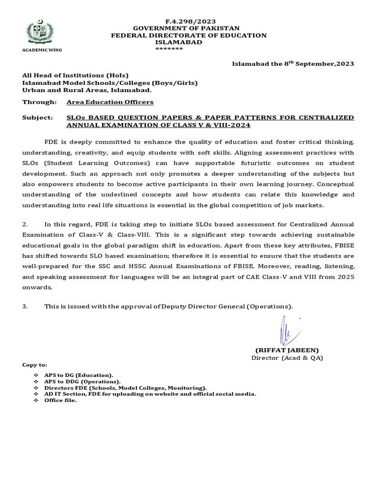 Revised Model Papers v 2024 | PDF